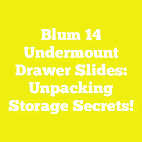 Blum 14 Undermount Drawer Slides: Unpacking Storage Secrets!