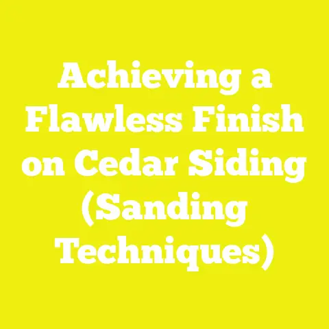Achieving a Flawless Finish on Cedar Siding (Sanding Techniques)