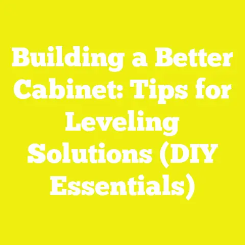 Building a Better Cabinet: Tips for Leveling Solutions (DIY Essentials)